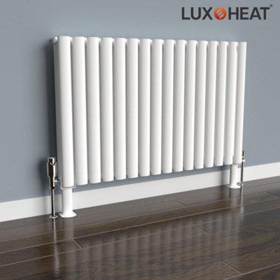 White Radiator Feet for Lux Heat Oval Radiators - Supplied in Pairs