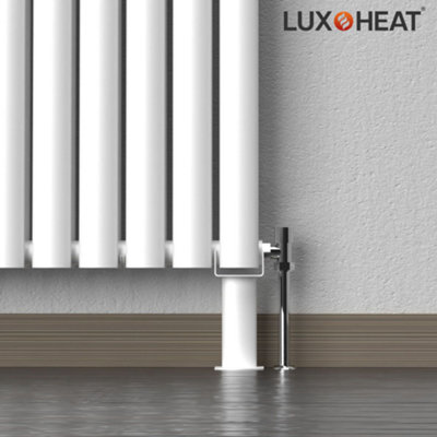 White Radiator Feet for Lux Heat Oval Radiators - Supplied in Pairs