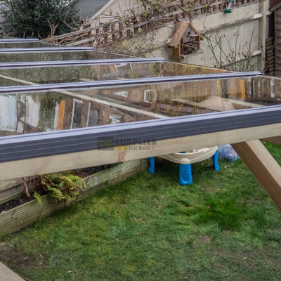 White Rafter Supported 50mm AluTGlaze Aluminium Gable End Finishing ...