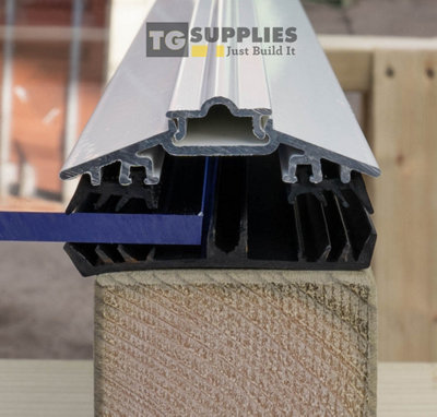 White Rafter Supported 50mm Wide AluTGlaze Aluminium Glazing Bar With ...