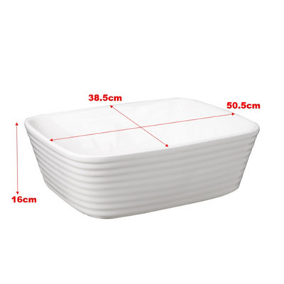 White Rectangle Ceramic Counter Mounted Bathroom Counter Top Basin ...