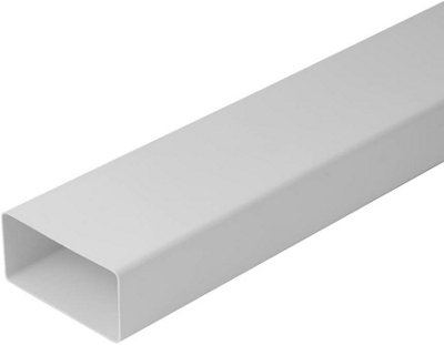 White Rectangular Channel, 55mm x 110mm / 1m, Lightweight PVC Plastic ...
