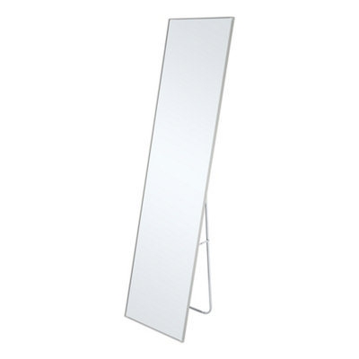White Rectangular Freestanding or Wall Mounted Framed Full Length ...