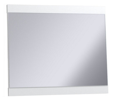 WHITE RECTANGULAR WALL MIRROR 77CM - MODERN VERSATILITY FOR ANY ROOM