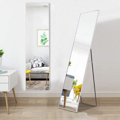 White Rectangular Wall Mounted or Freestanding Framed Full Length ...