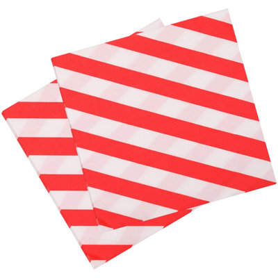 White & Red Striped Design Christmas Disposable Napkins 2 Ply Paper ...