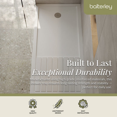 White Resin Walk-In Shower Tray 1700mm x 800mm