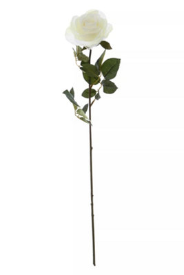 White Rose Stem Artificial Plant Foliage | DIY at B&Q