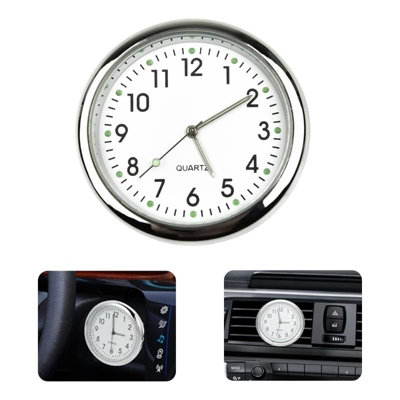 White Round Car Clock Car Dashboard Luminous Clock Car Dashboard ...