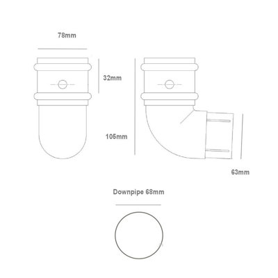 White Round Downpipe 92.5 Degree Offset Bend, Freeflow Rain Water Systems