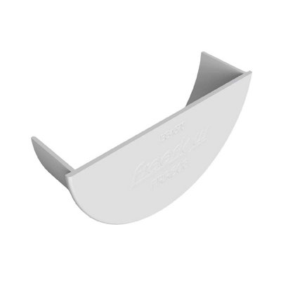 White Round Gutter Internal Stop End, Freeflow 112mm Rain Water Systems