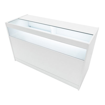 White Shop Counter LED Light B 1500mm Lockable Sliding Doors 2 Keys ...