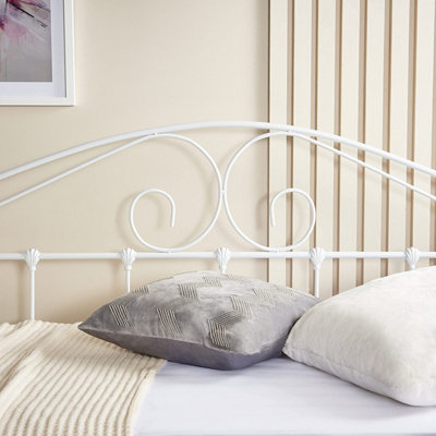 White Single Metal Sofa Bed Frame Day Bed 3ft