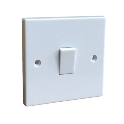 White Single Wall Switch 1 Gang 2 Way/Square Edge Electric Wall Switched