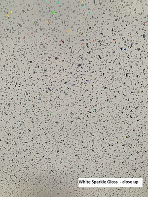 White Sparkle Gloss Shower Panel 1000mm Wide x 2.4m Wet Wall Bathroom Cladding PVC 10mm Thick ...