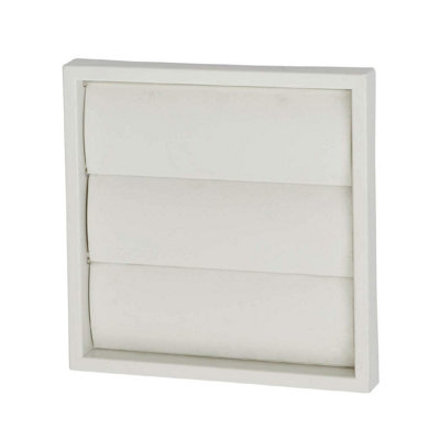 White Square Air Vent Duct Grille - Extractor Fan Wall Outlet Gravity Flap