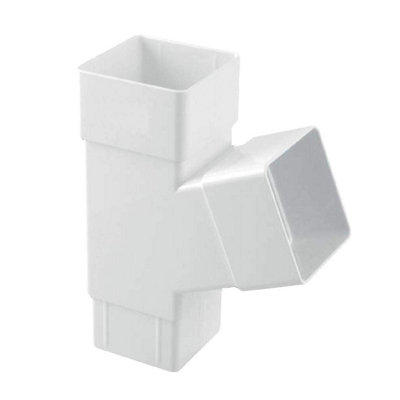 White Square Downpipe Branch Connector, Freeflow Rain Water Systems ...