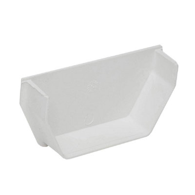 White Square Gutter Internal Stop End, Freeflow 114mm Rain Water ...
