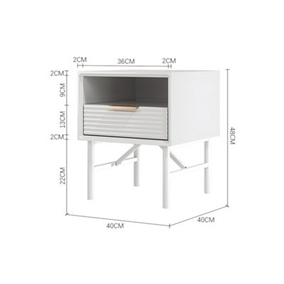 White Square Multi-Tiered Wooden Bedside Storage Drawers Unit Drawer ...