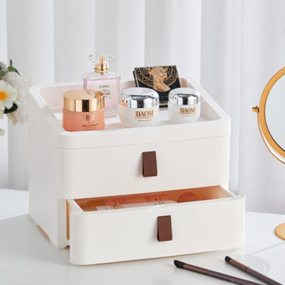 White Stackable Makeup Cosmetic Organizer Storage Drawers Display Boxes ...