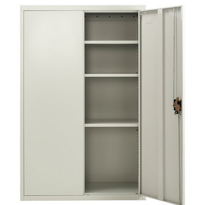 White Stainless Steel Filing cabinet with 3 shelves - 2 Door Lockable ...
