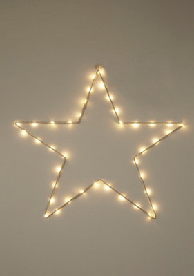 WHITE STAR WIRE FRAME WALL LIGHT