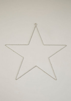 WHITE STAR WIRE FRAME WALL LIGHT