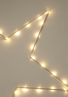 WHITE STAR WIRE FRAME WALL LIGHT