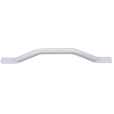 White Steel Pipe Grab Bar - 450mm Length - Rounded Safety Ends - Epoxy ...