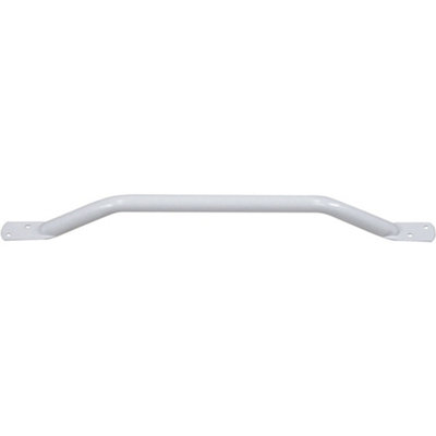 White Steel Pipe Grab Bar - 600mm Length - Rounded Safety Ends - Epoxy ...