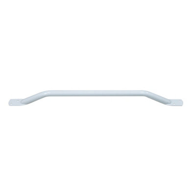 White Steel Pipe Grab Bar - 700mm Length - Rounded Safety Ends - Epoxy ...
