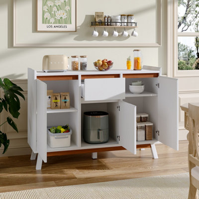 White Storage Sideboard with Drawer W 1200 x D 400 x H 860 mm