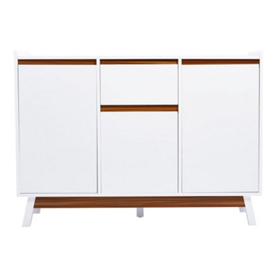 White Storage Sideboard with Drawer W 1200 x D 400 x H 860 mm