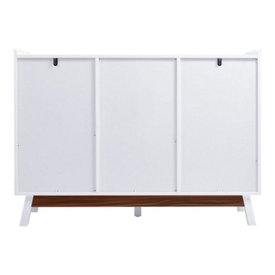 White Storage Sideboard with Drawer W 1200 x D 400 x H 860 mm