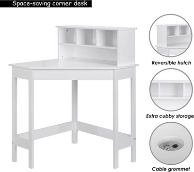White Study Table and 1 Chairs for Kids Unisex Xmas, Wooden Study Desk ...