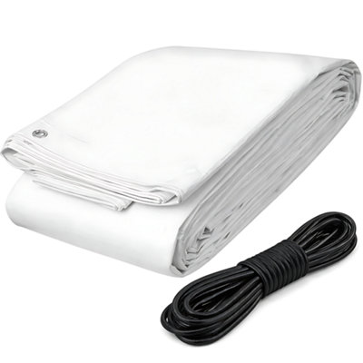 White Tarpaulin 2 x 3 m 90 GSM Waterproof UV Resistant PE Tarp Sheet ...