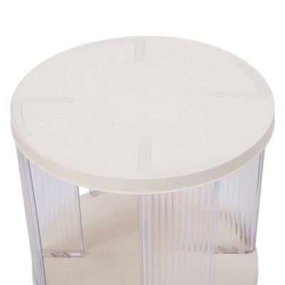 White Three-layer Plastic Round 360 Rotating Disk Rotating Bookshelf ...