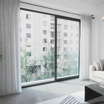 White Toughened Laminate Glass Juliet Balcony & Top Mount System 2100mm ...