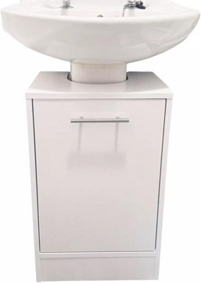 White Under Sink Bathroom Cabinet Under Basin Unit Cupboard 1 Door ...