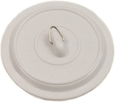 White Universal Bath Plug 75mm Plastic Sink and Bath Drain Plug Fits 1. ...