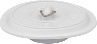 White Universal Bath Plug 75mm Plastic Sink and Bath Drain Plug Fits 1. ...