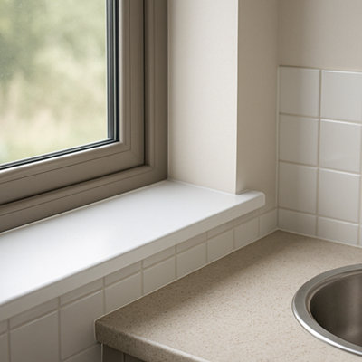 White UPVC Capping Board 9mm x 2m (400mm Depth) - Ultimate Window Sill ...