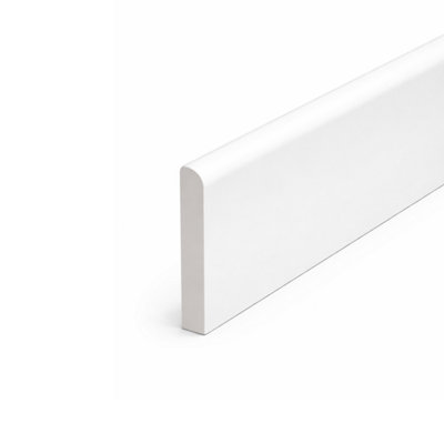 White uPVC D-Mould Trim 65mm x 1m, Rigid Plastic Finishing Strip for ...