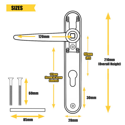 White UPVC Door Handles - Lever Lever - 122mm
