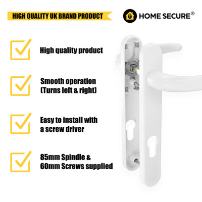 White UPVC Door Handles - Lever Lever - 122mm