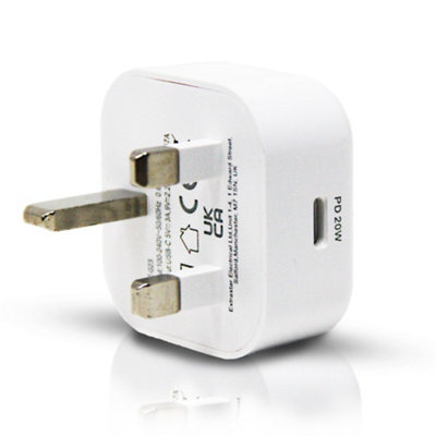 White USB + Type C Home Plug Charger