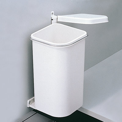 White Vanity Waste Bin, 5 Litre Capacity for Hinged Cabinet Door ...
