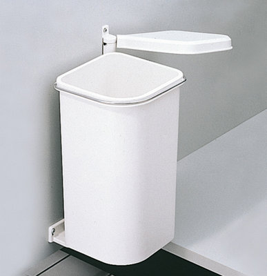 White Vanity Waste Bin, 5 Litre Capacity for Hinged Cabinet Door ...