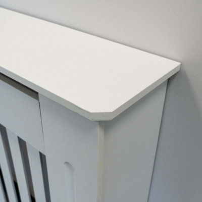 White Vertical Line Design Radiator Cover - Large