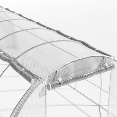 Buy White Walk In Steel Frame Garden Tunnel Greenhouse Grow House with ...